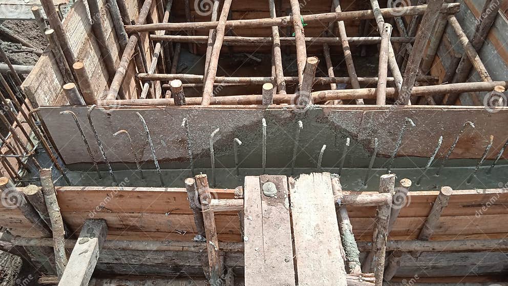 Formwork for the Concrete Foundation, Building Site, Horizontal Stock ...