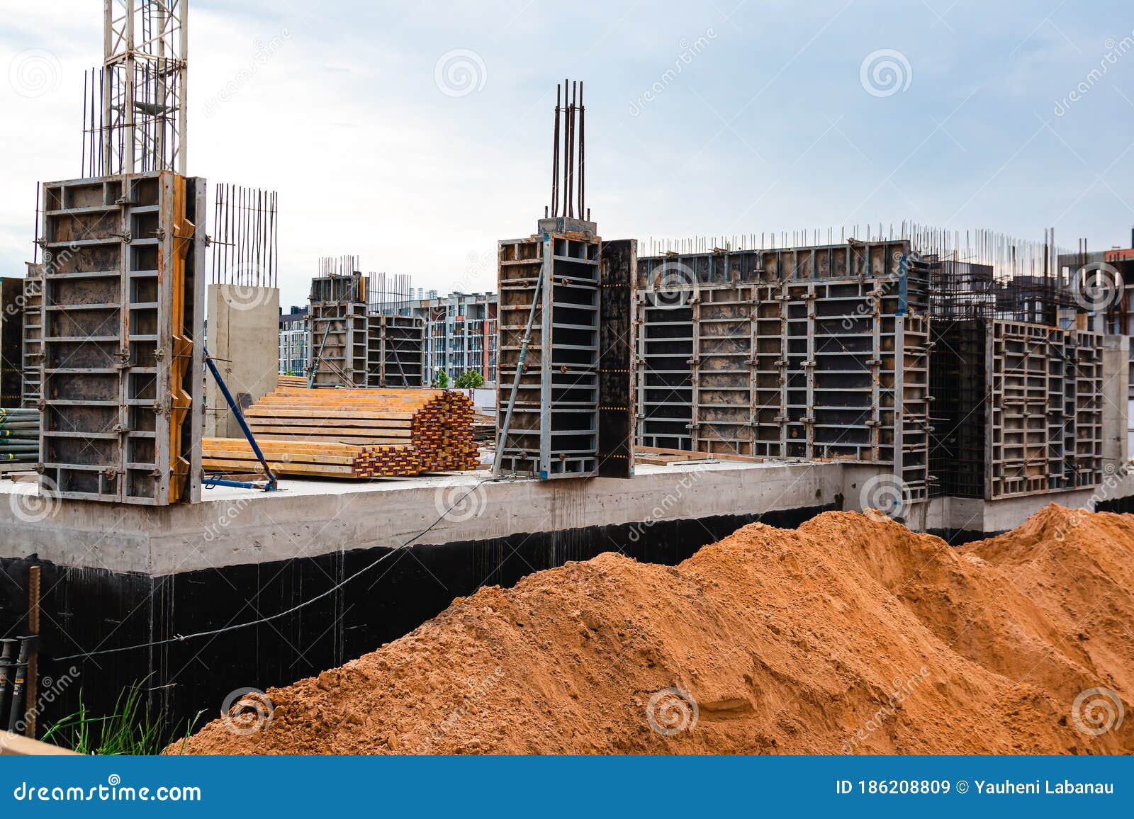 Formwork Foundation Building, Outdoors Stock Image - Image of home ...