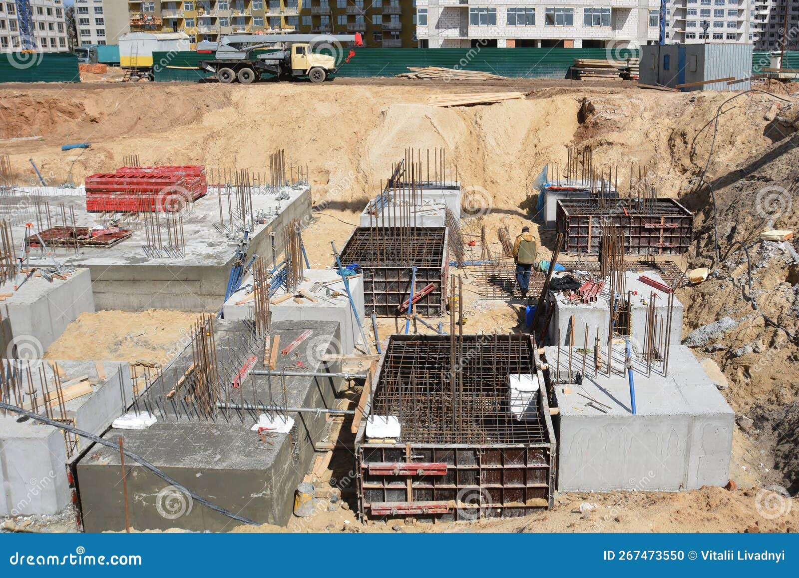Formwork and Concrete Foundations for the Construction Stock Photo ...