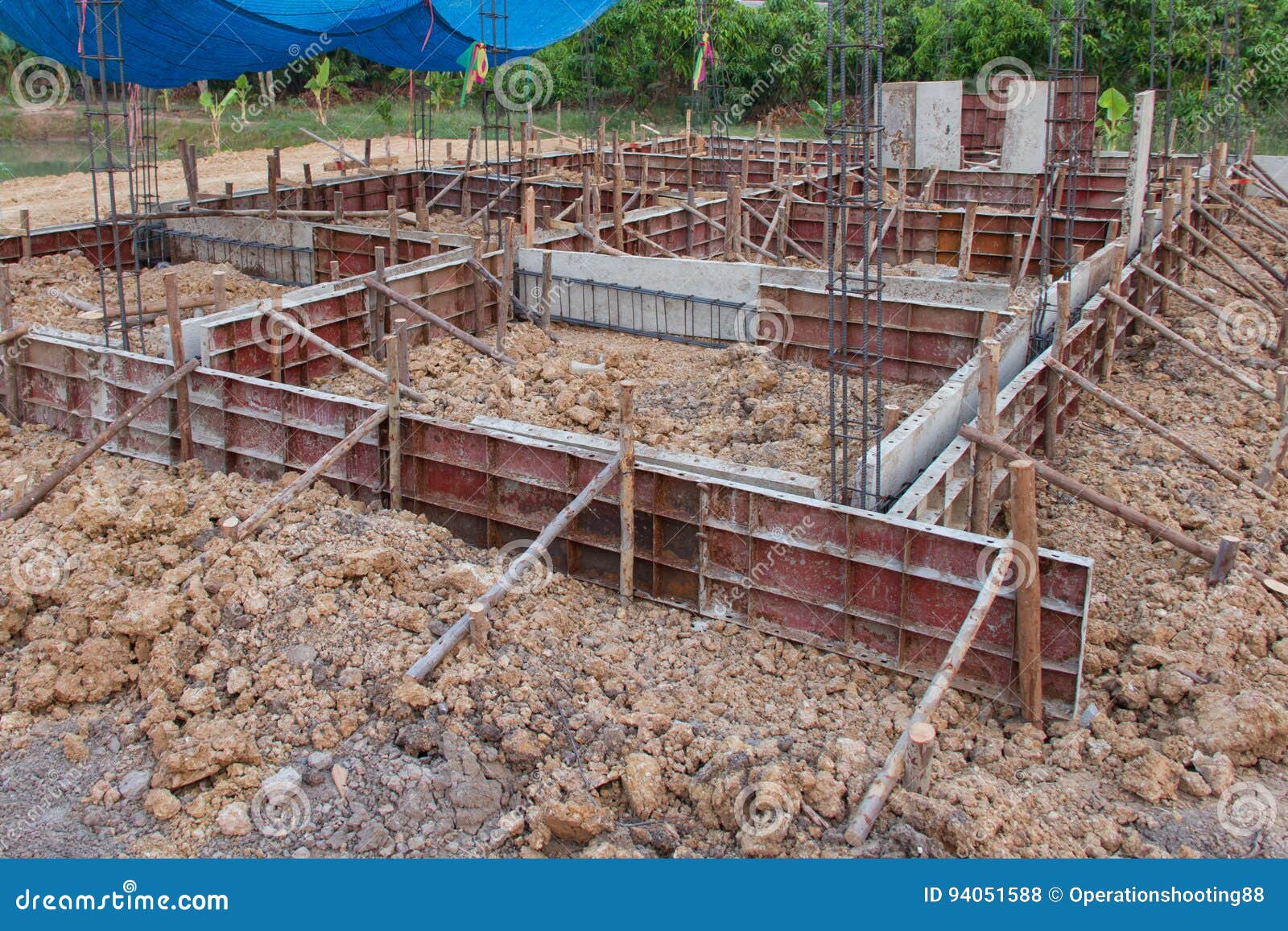 Formwork Concrete Ground Beams Stock Photo - Image of architecture ...