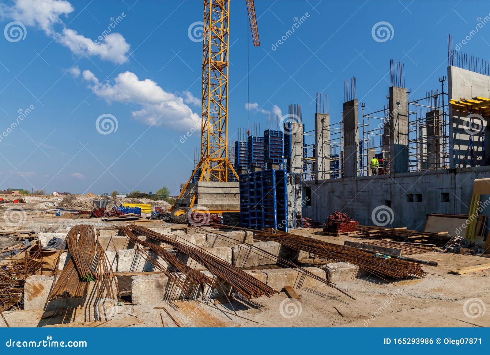 Formwork of Concrete Structure Columns Stock Photo - Image of house ...