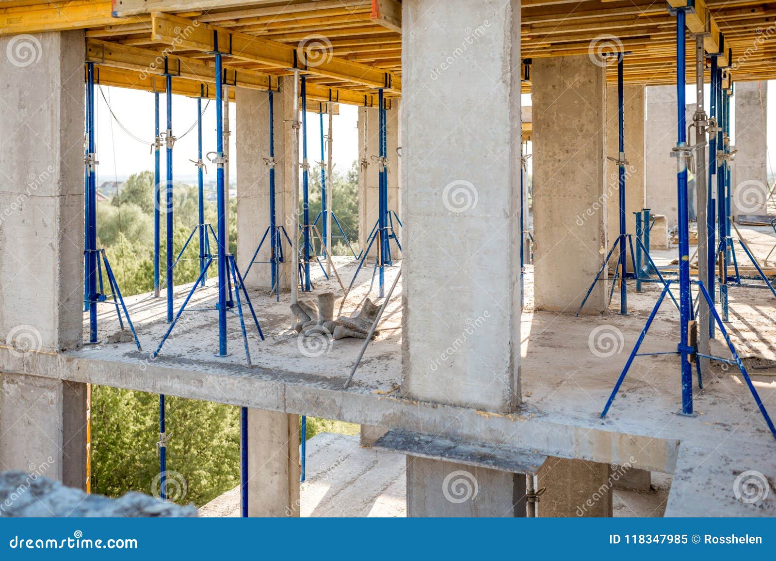 Formwork for Concrete on the Structure Stock Image - Image of columns ...