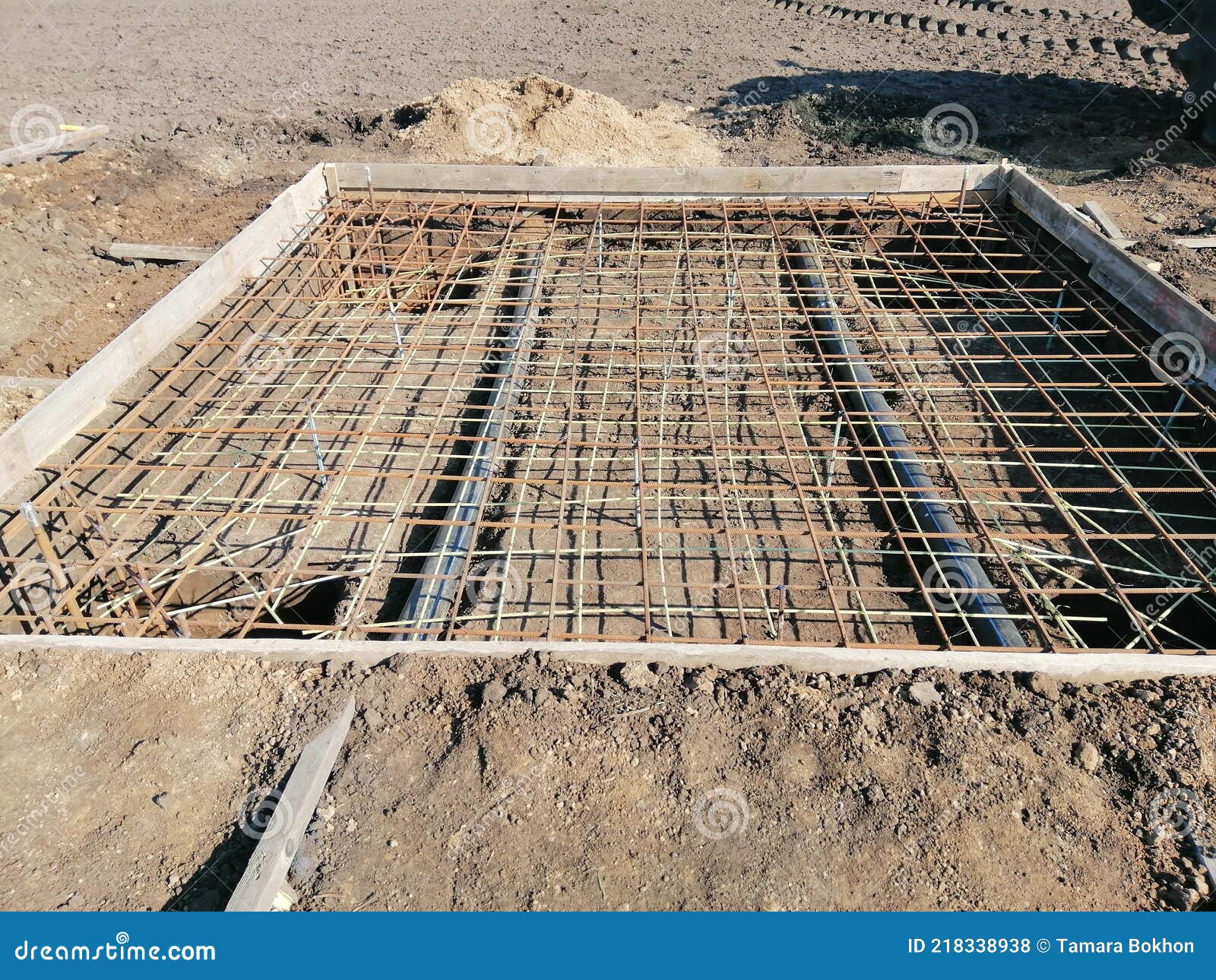 Formwork for the Construction of a Concrete Foundation Stock Photo ...