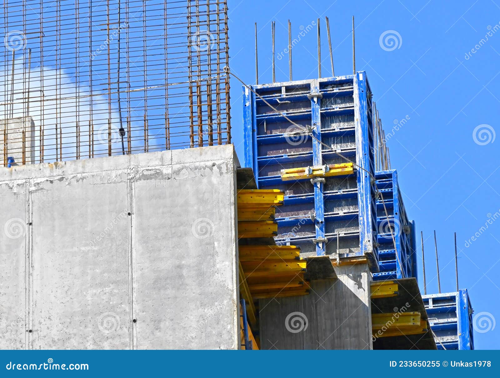 Formwork on Construction Site Stock Image - Image of crane ...