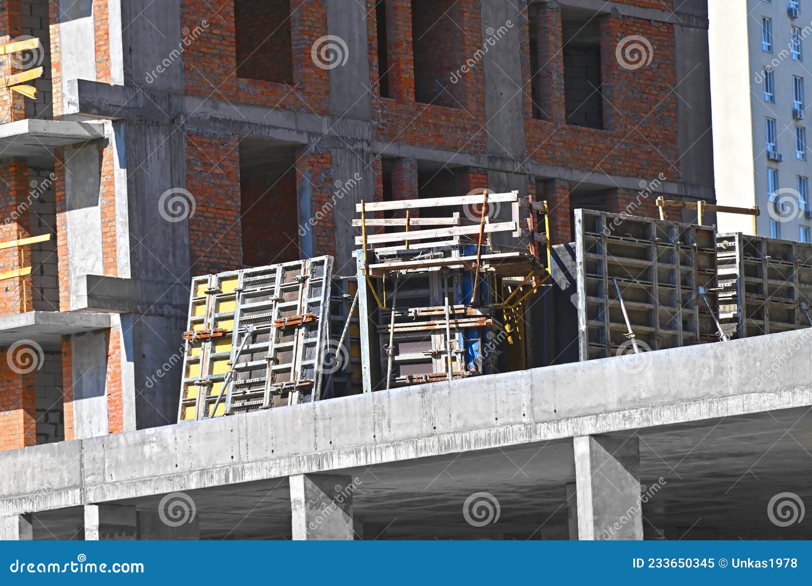 Formwork on Construction Site Stock Image - Image of estate, dwelling ...