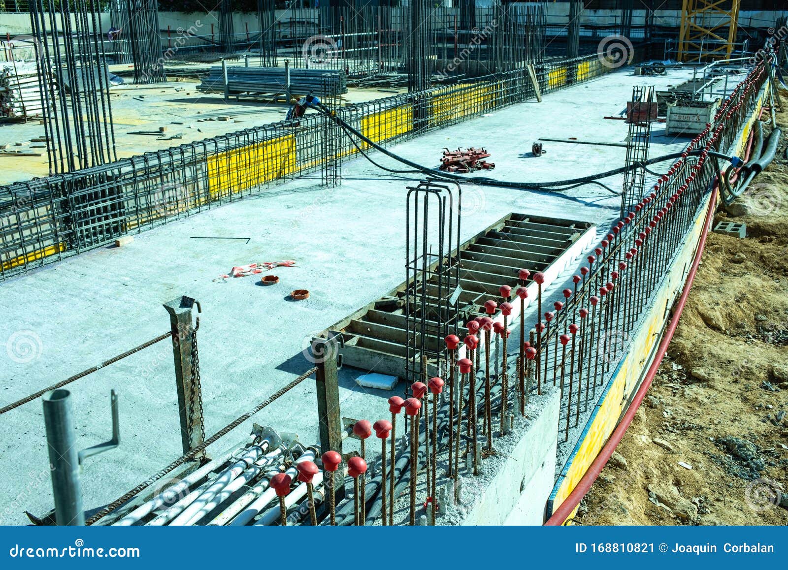 Formwork of the Foundations of a Building Under Construction Stock Image - Image of iron ...
