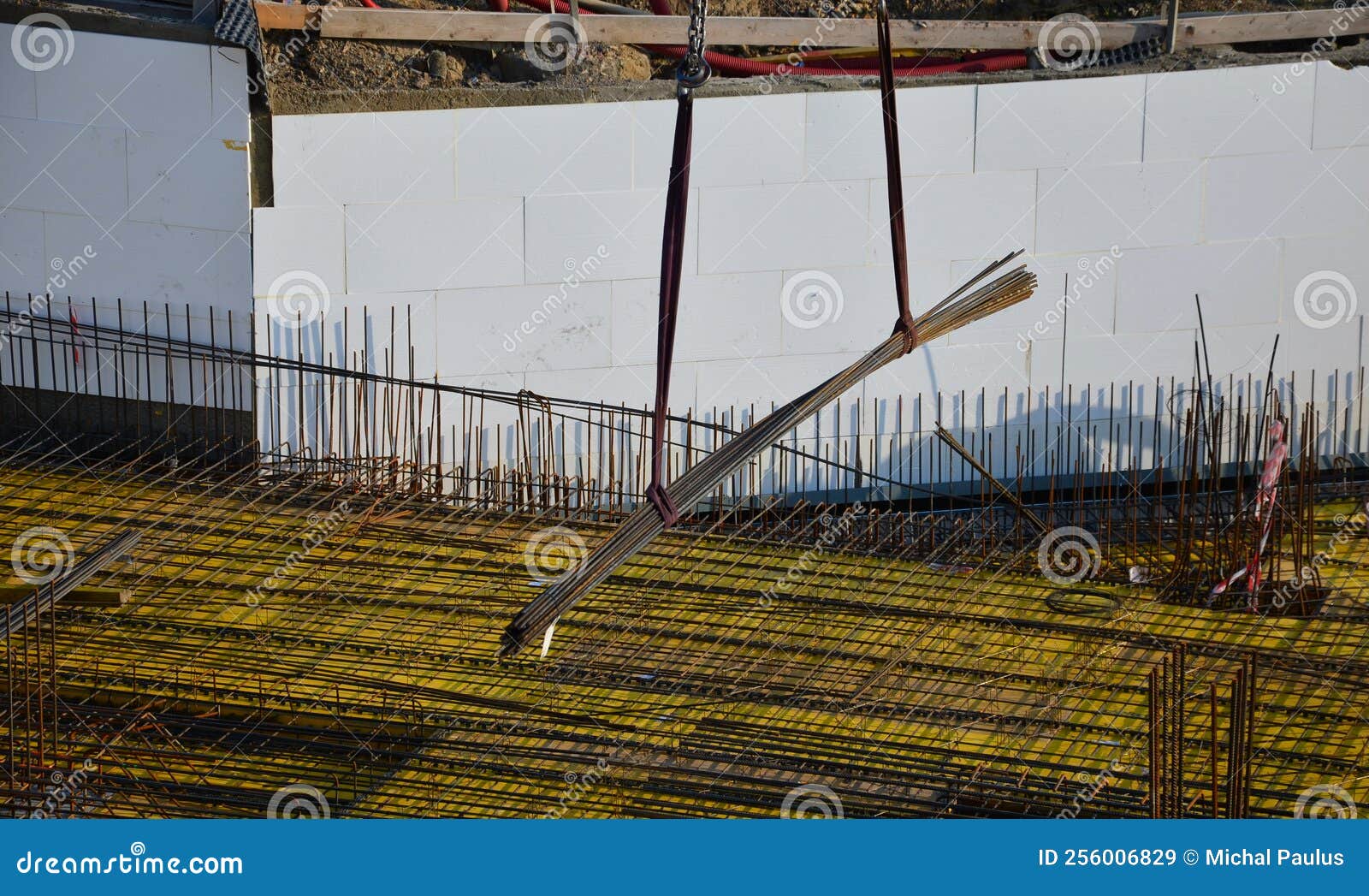 Formwork in Front of the Concrete Ceiling. the Wires are Like a Net ...