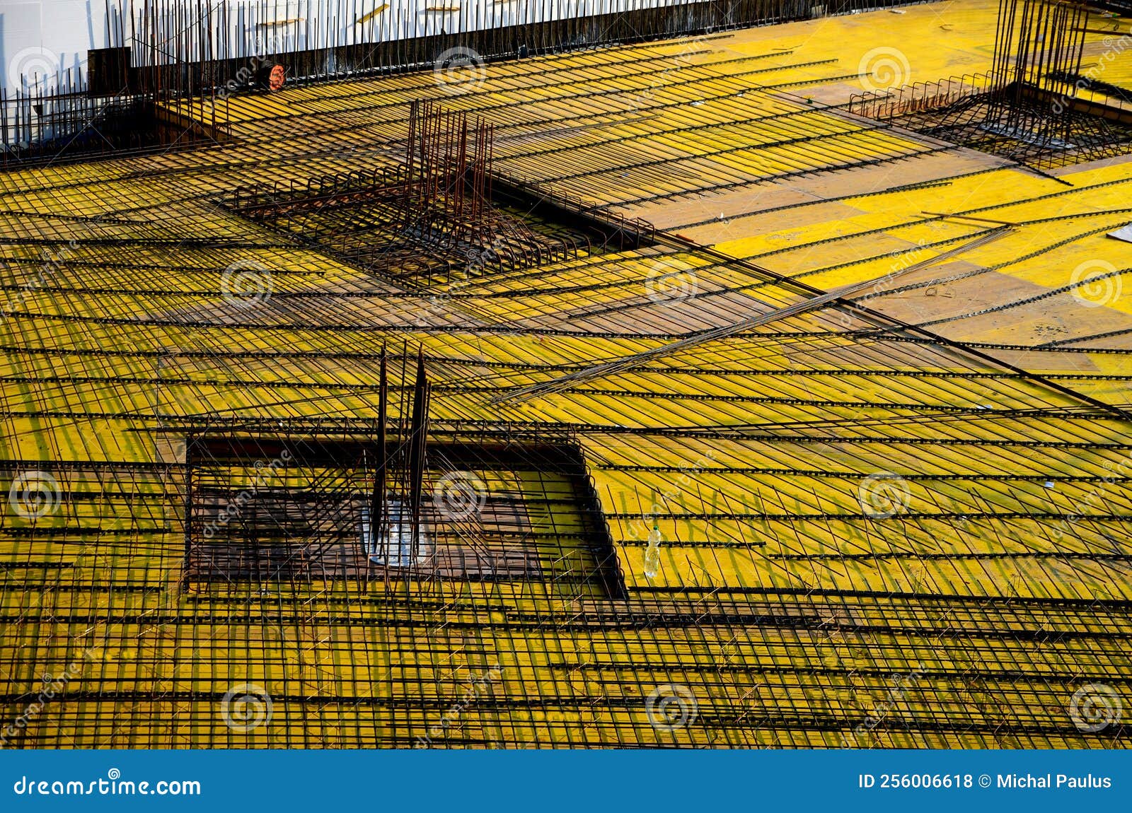Formwork In Front Of The Concrete Ceiling. The Wires Are Royalty-Free ...