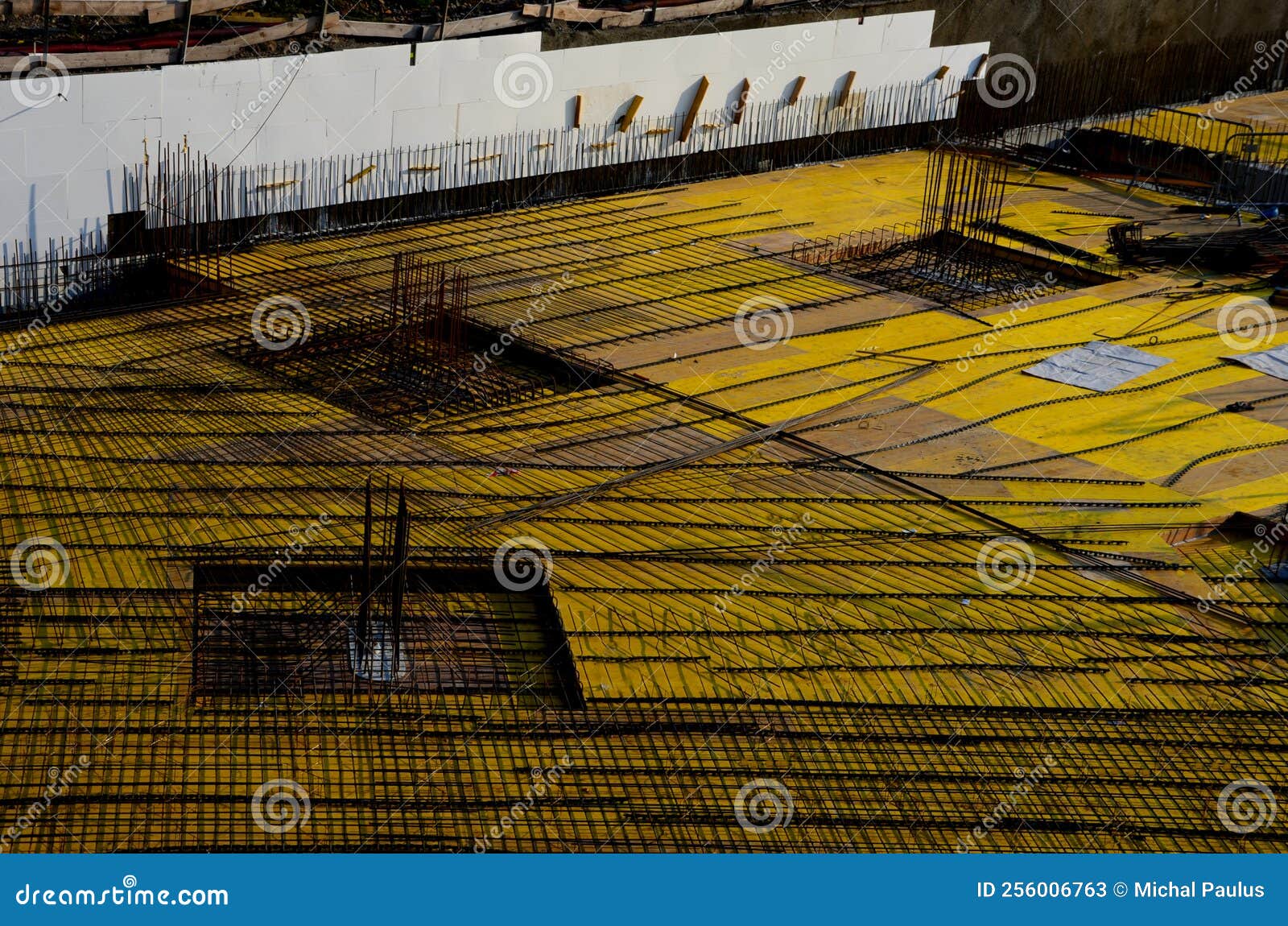 Formwork in Front of the Concrete Ceiling. the Wires are Like a Net ...