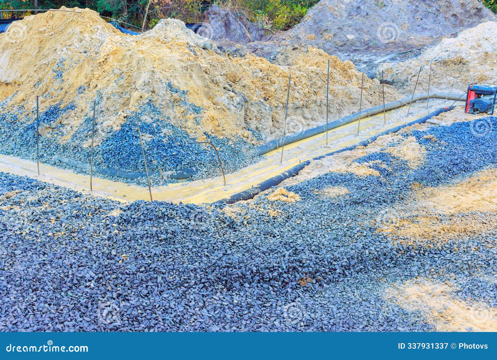 Formwork Installation for Pouring Concrete on Building Site after ...