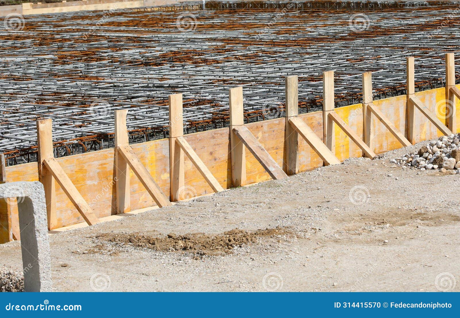 Formwork during Laying Cement To Make the Foundation of the Building on ...