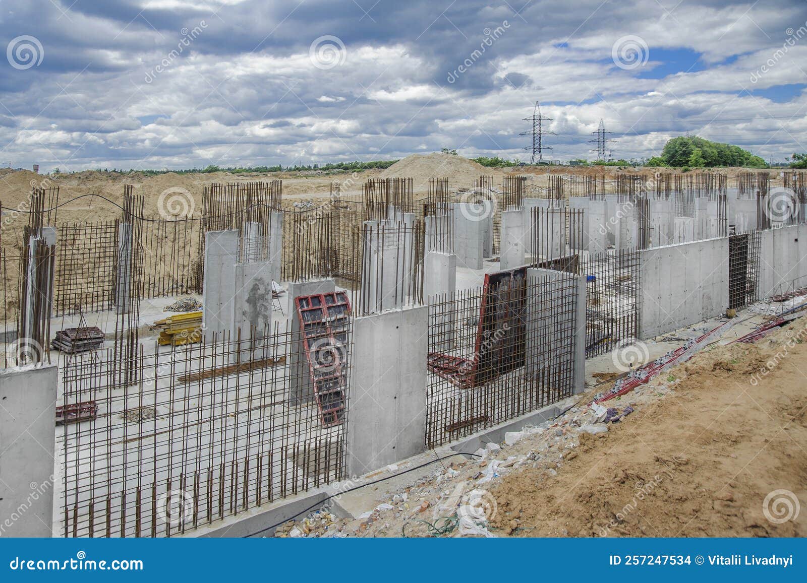 Formwork Panels Create a Concrete Stock Photo - Image of site, connect ...