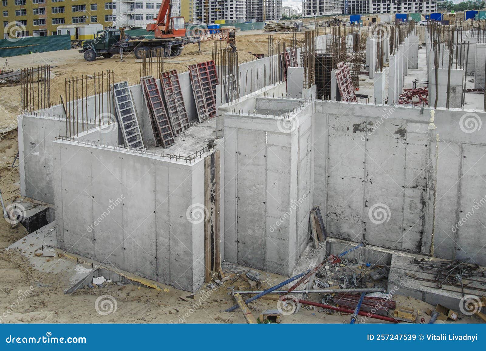 Formwork Panels Create a Concrete Stock Image - Image of reinforced ...