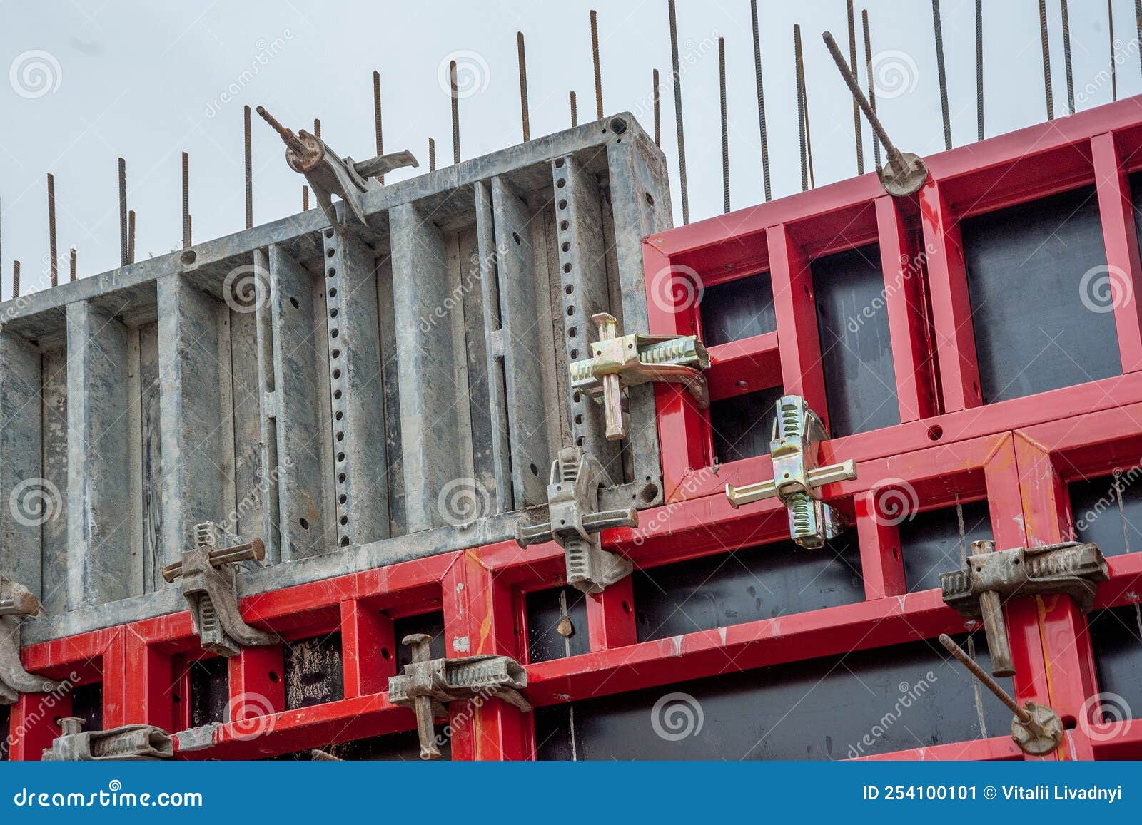 Formwork panels in housing stock image. Image of forming - 254100101
