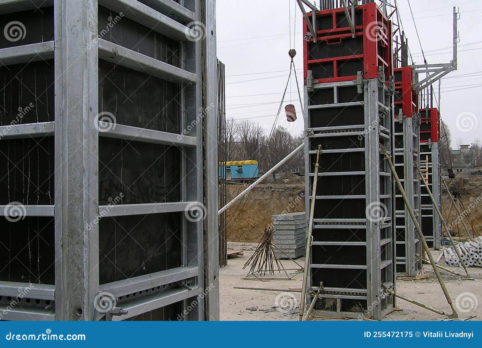 Formwork Panels in Industrial Stock Image - Image of coupler, concrete ...