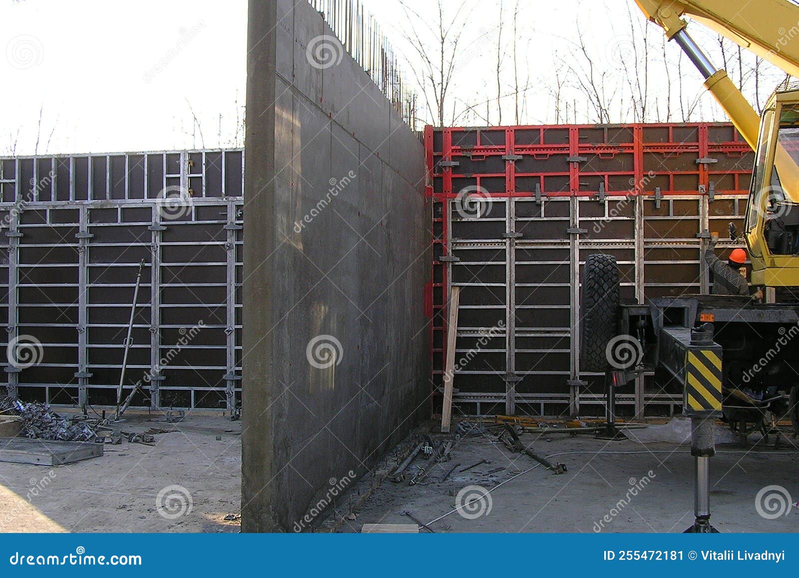 Formwork Panels in Industrial Stock Image - Image of built, bridge ...