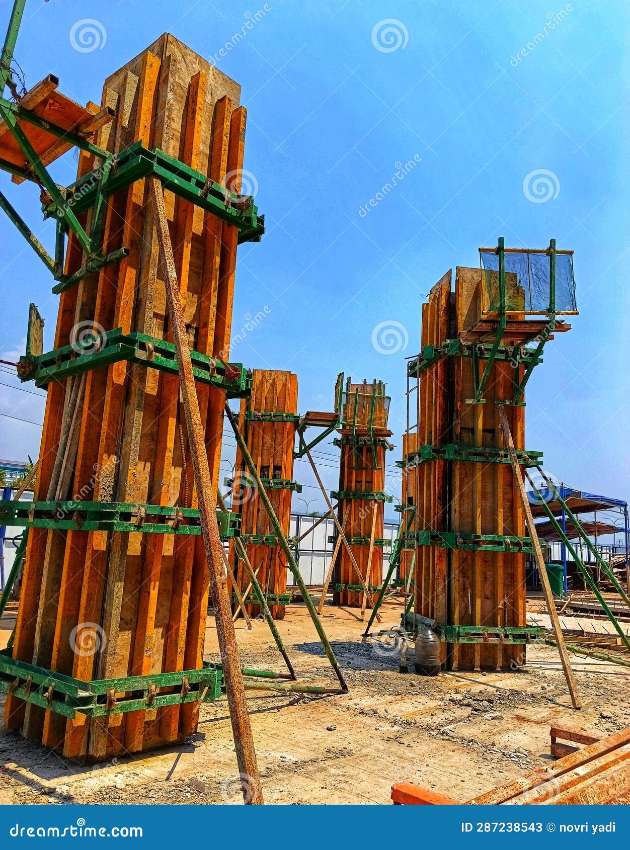 Formwork Pillar Column Office Building Project, Indonesia Stock Image ...