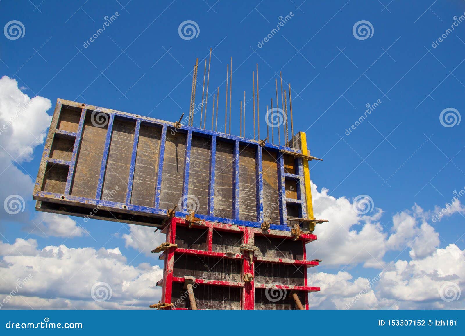 Formwork for Pouring the Concrete Base of the Building. Stock Photo ...