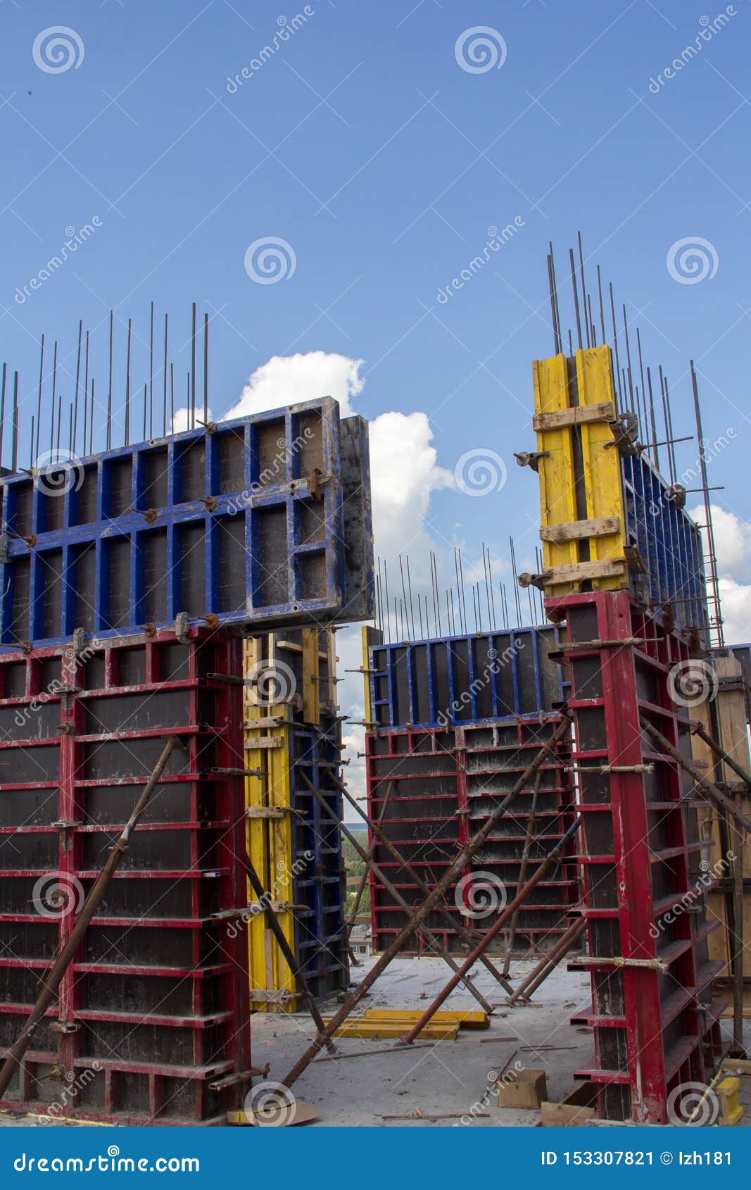 Formwork for Pouring the Concrete Base of the Building. Stock Image ...