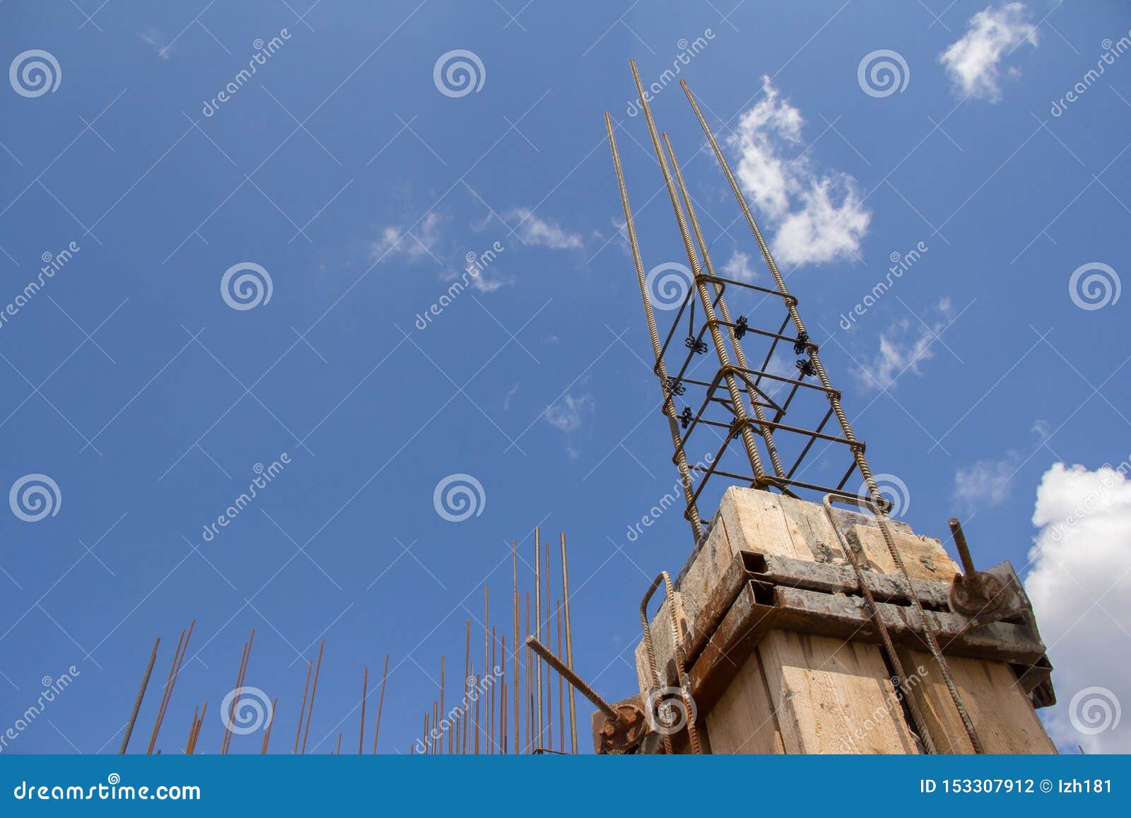 Formwork for Pouring the Concrete Base of the Building. Stock Photo ...