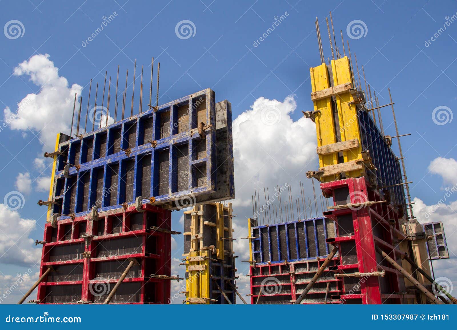 Formwork for Pouring the Concrete Base of the Building. Stock Image ...