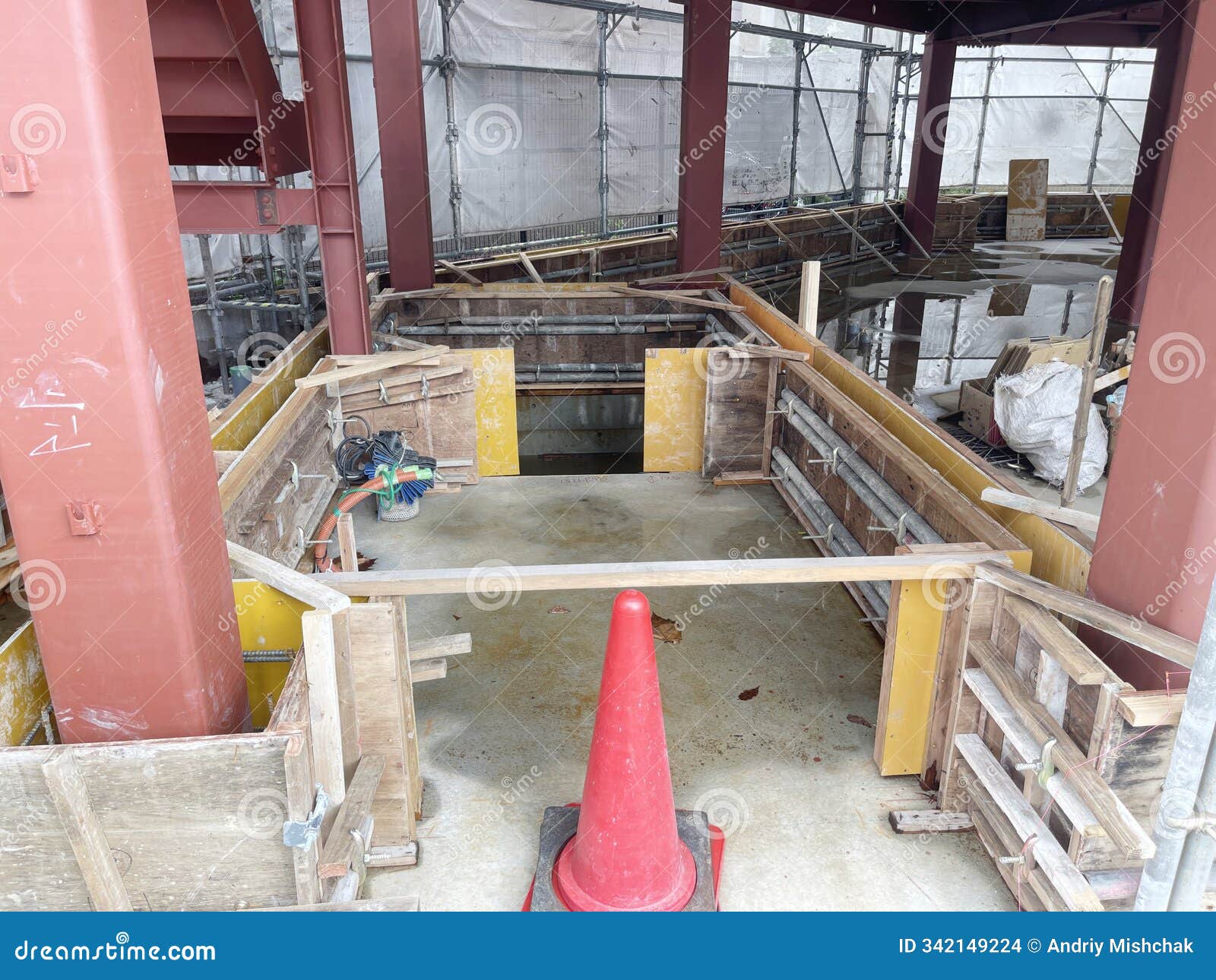 Formwork for Pouring Concrete Building in Japan Stock Photo - Image of ...