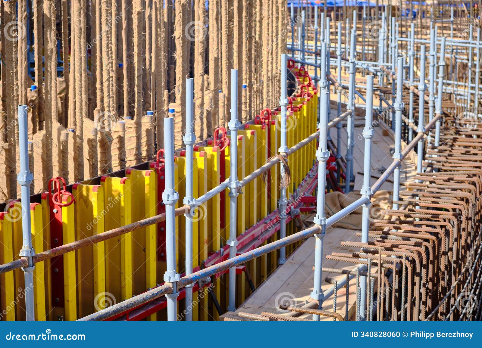 Formwork of Reinforced Concrete Walls Stock Photo - Image of formwork ...