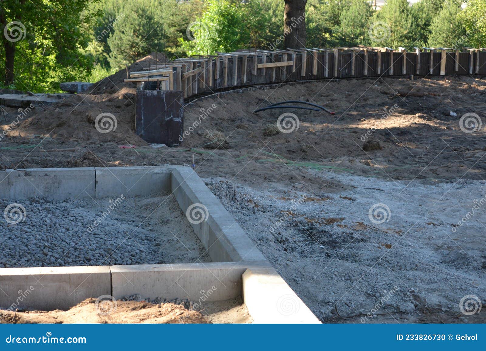 Formwork and Reinforcement Cage for Subsequent Concrete Pouring Stock ...