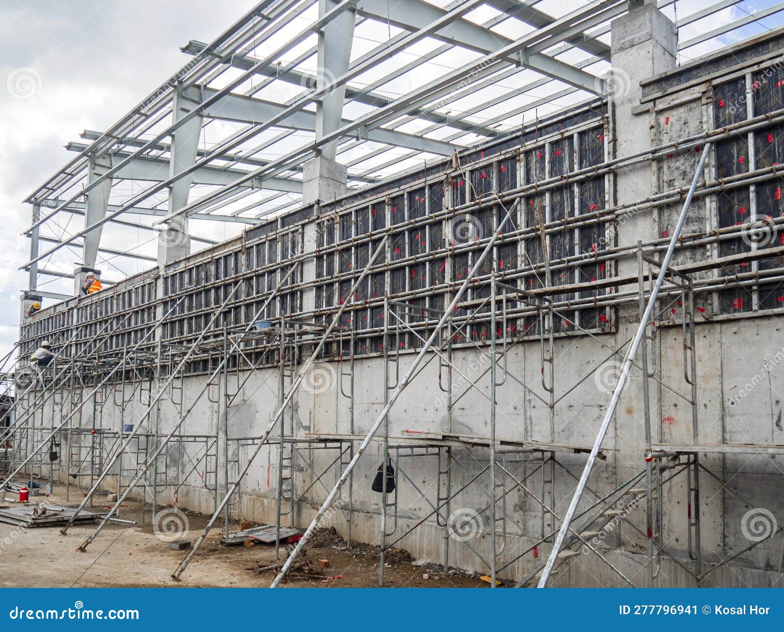 Formwork for Retaining Wall, Construction in Progress. Stock Image ...