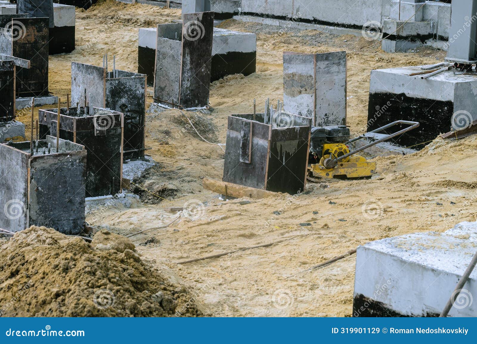 Formwork Shields for the Foundation Construction Stock Image - Image of ...