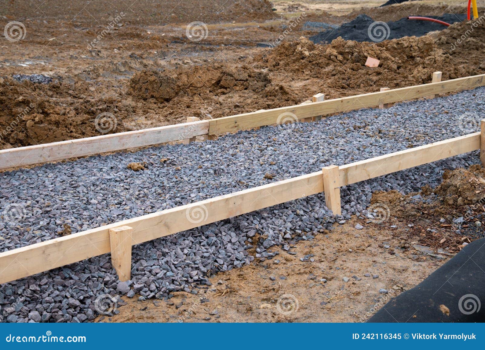 Formwork for Sidewalk Cement Industrial Surface Hard Work Stock Image ...