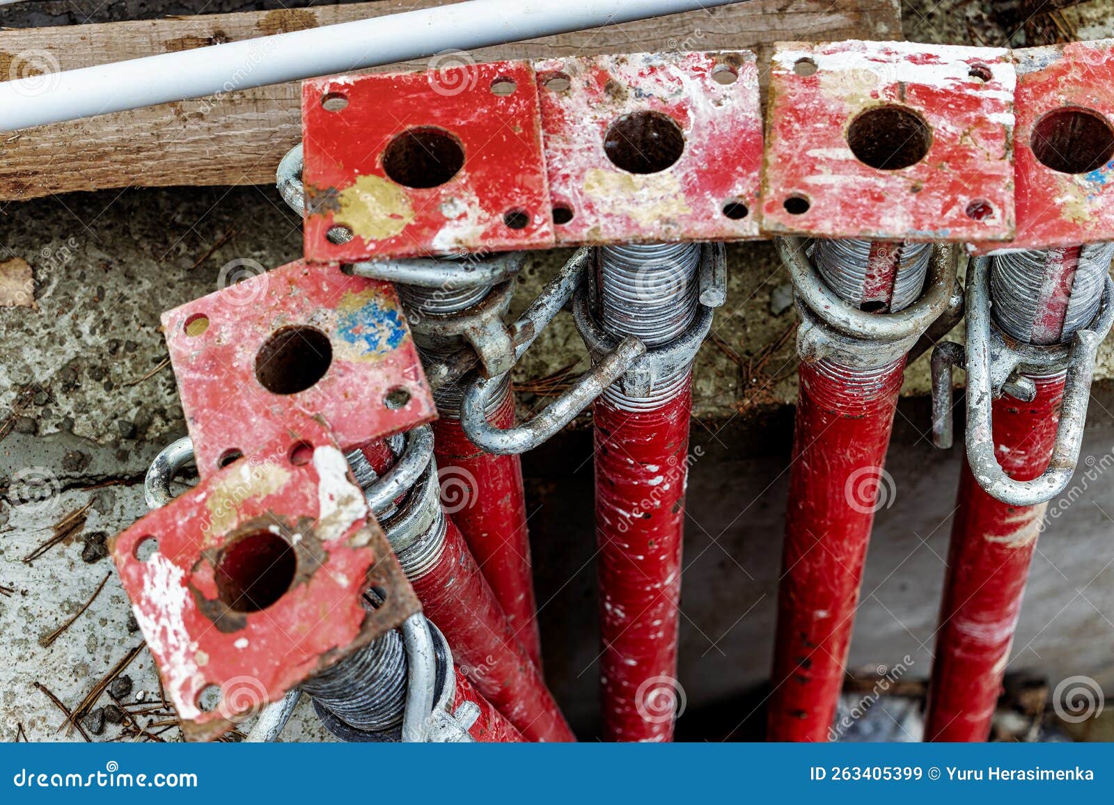 The Supports Of Monolithic Floor Formwork At A Construction Site ...