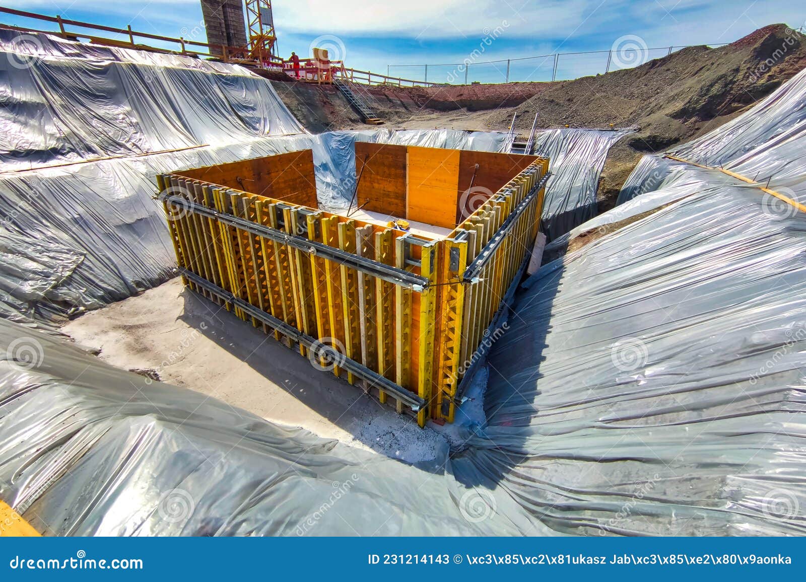Formwork in the trench stock image. Image of secured - 231214143