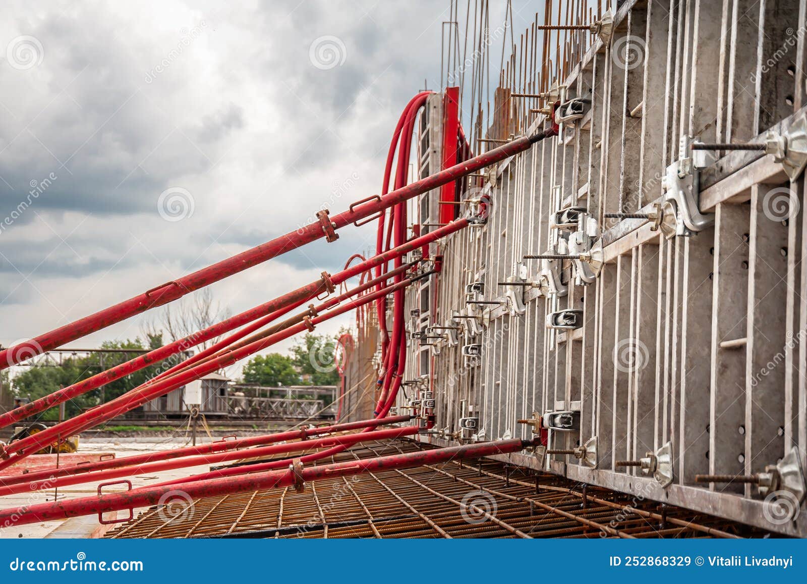 Formwork for Walls in Industrial Stock Image - Image of support, strong ...