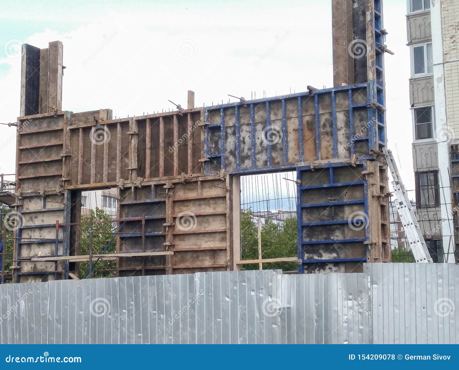 Formwork Walls for Pouring Concrete Editorial Stock Photo - Image of ...