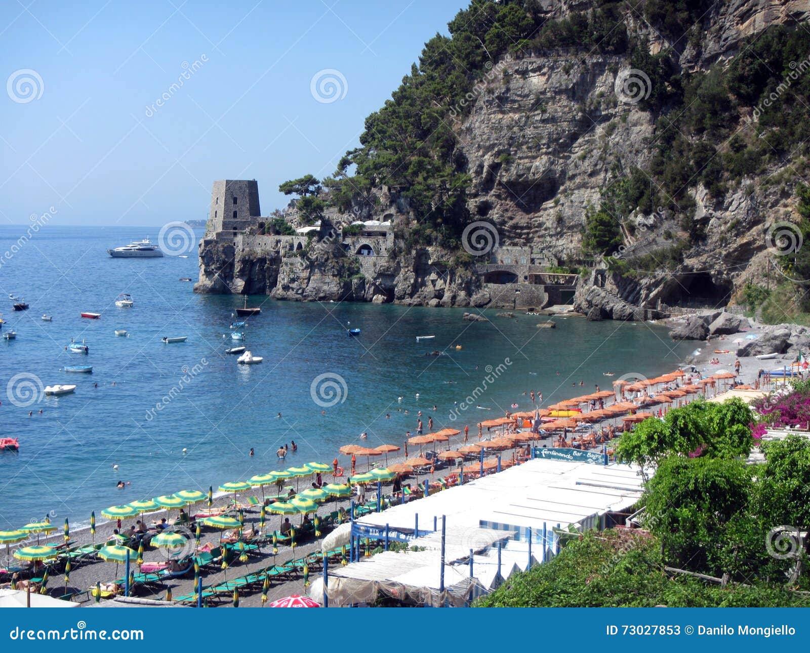 The fornillo beach editorial stock photo. Image of europe - 73027853