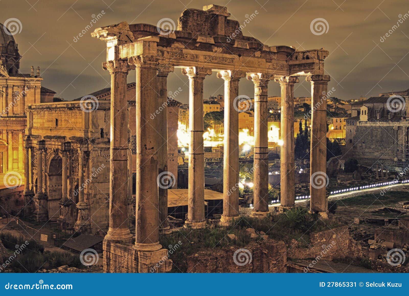 Foro Romano En La Noche, Roma Foto editorial - Imagen de europa, roma ...