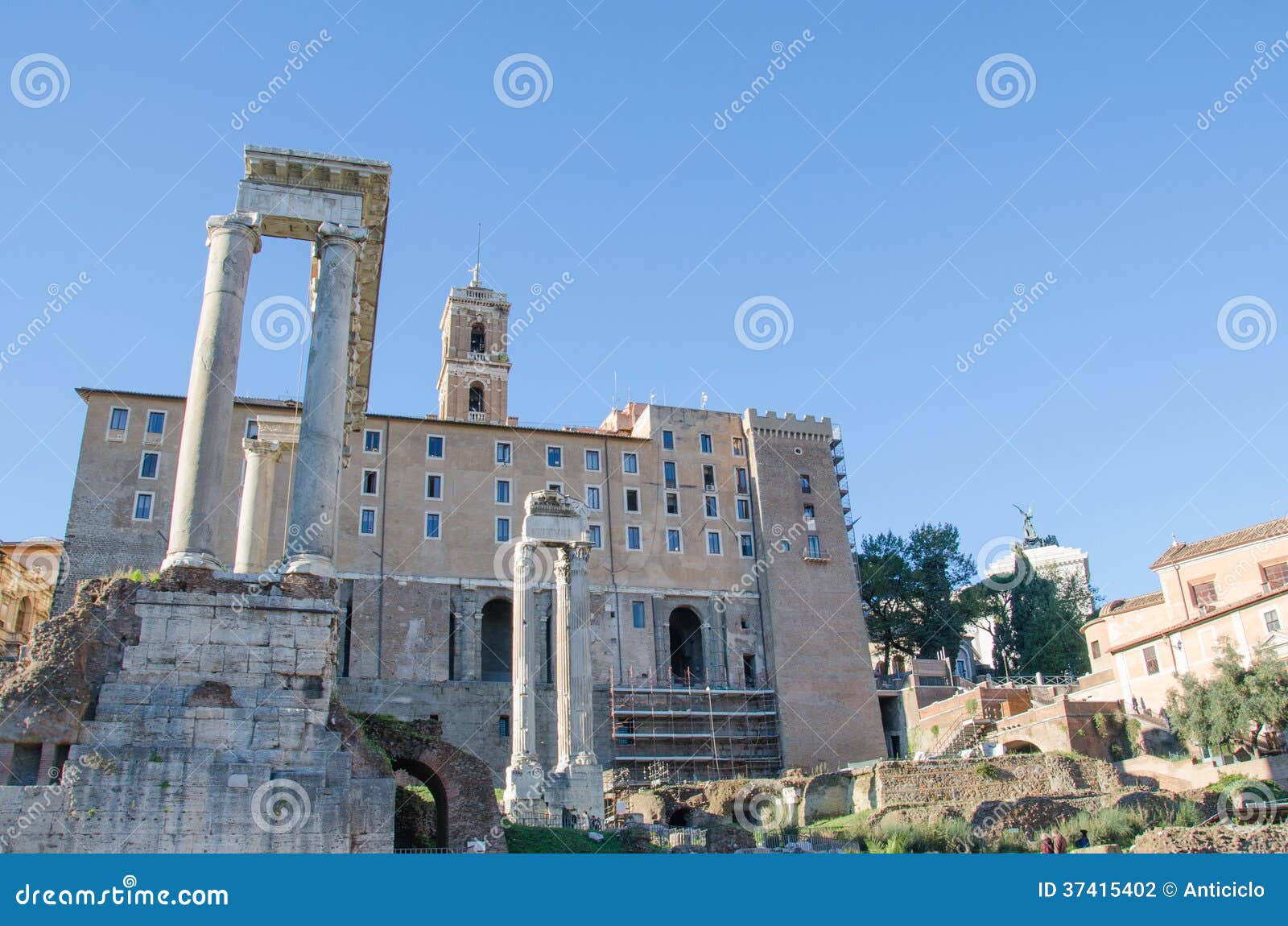 Foro Romano and Tabularium stock photo. Image of ancient - 37415402