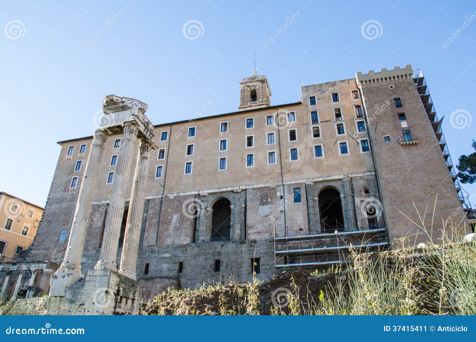 Foro Romano and Tabularium stock image. Image of european - 37415411