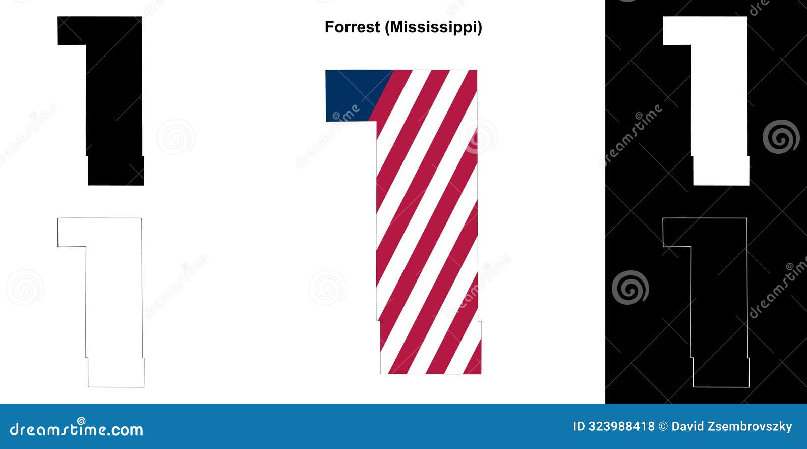 Forrest outline map stock illustration. Illustration of counties ...