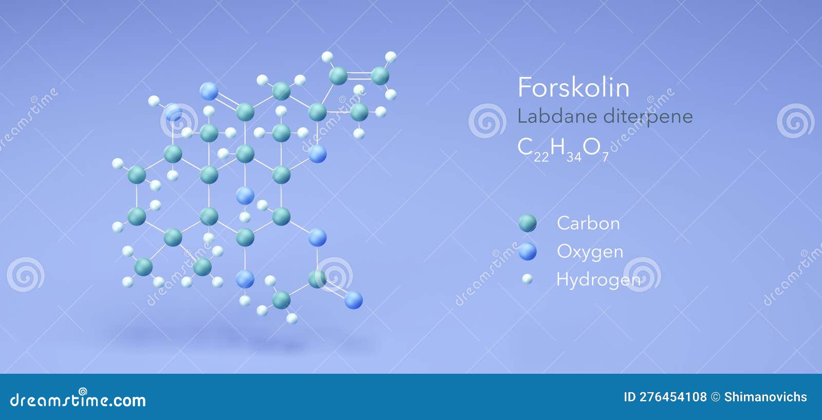 Forskolin Molecule, Molecular Structures, Labdane Diterpene, 3d Model ...