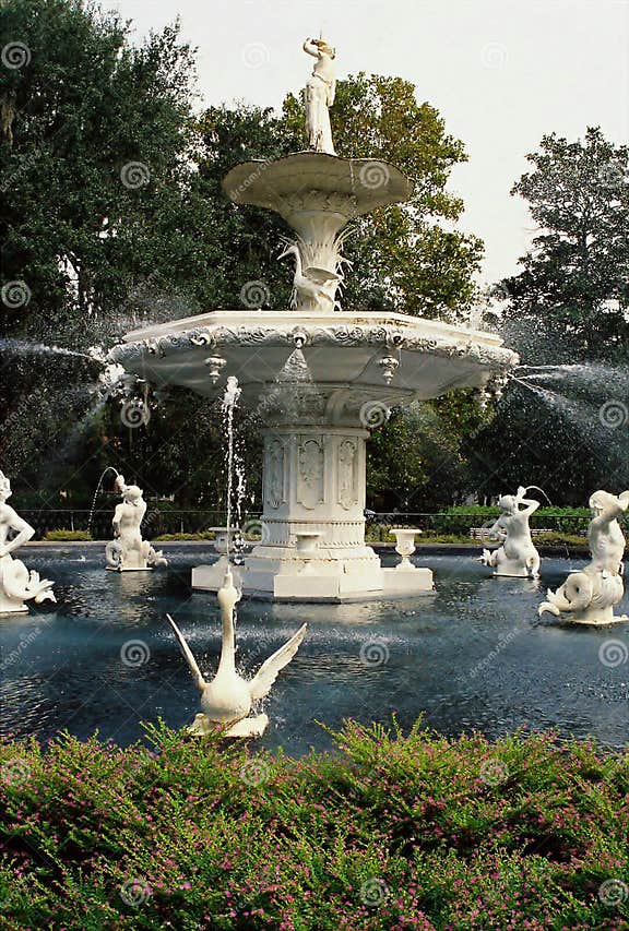 Forsyth Fountain stock image. Image of american, south, georgia - 92613