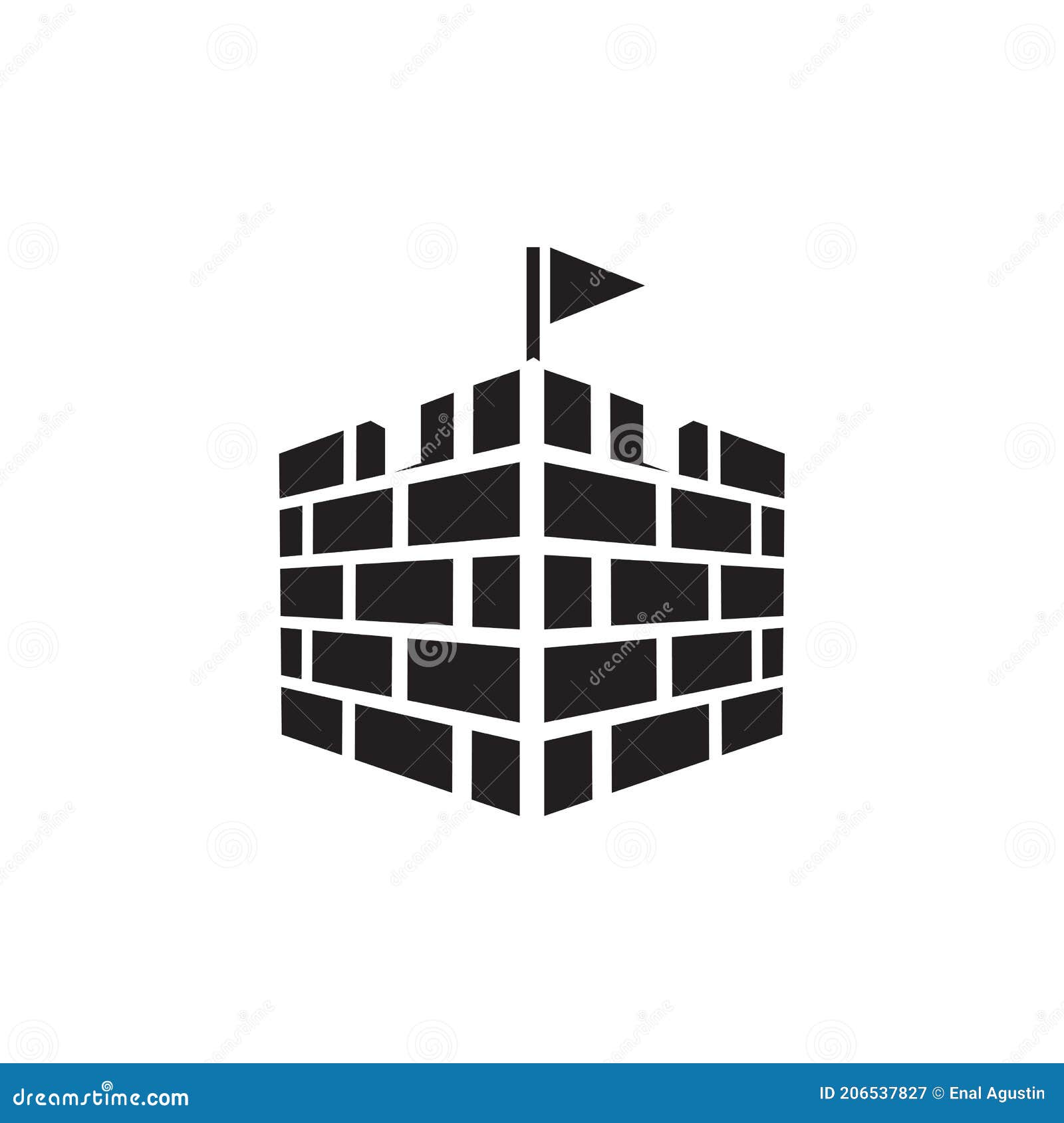 Fort Building Logo Design Template Stock Vector - Illustration of ...