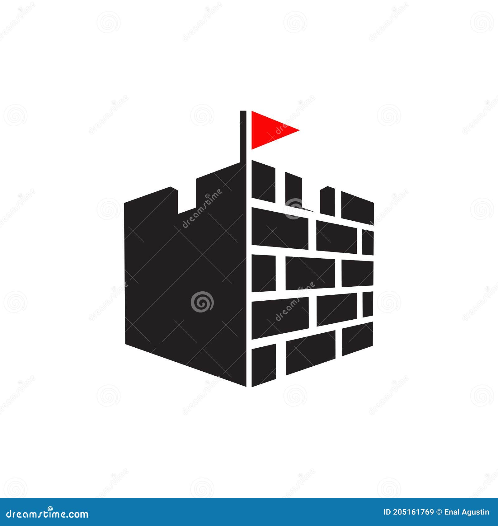 Fort Castle Icon Logo Design Template Stock Vector - Illustration of ...
