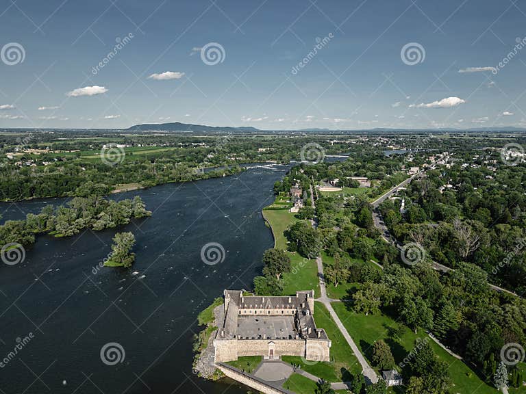Fort Chambly view from air stock image. Image of park - 292766169