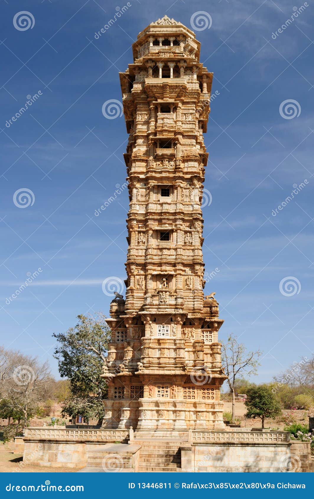 Fort Chittor stock image. Image of temple, fort, stambha - 13446811