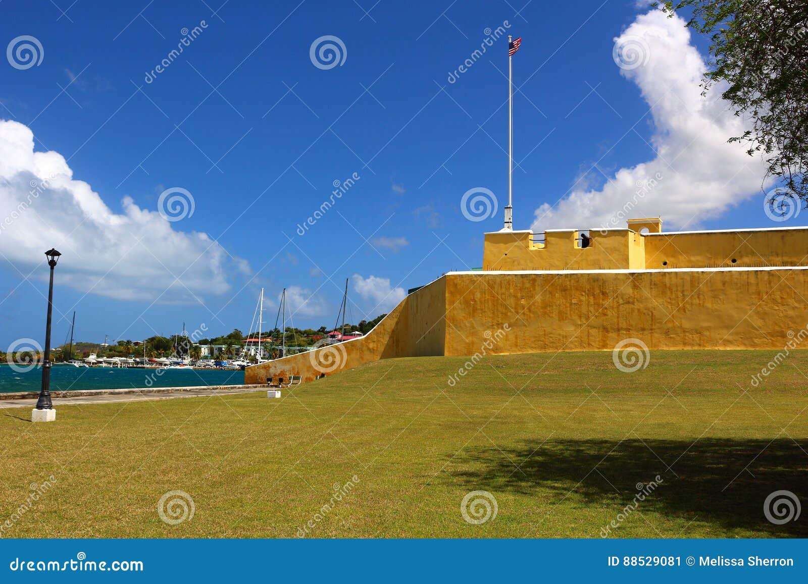 Fort Christiansted St Croix Usvi Waterfront Fence Royalty-Free Stock ...