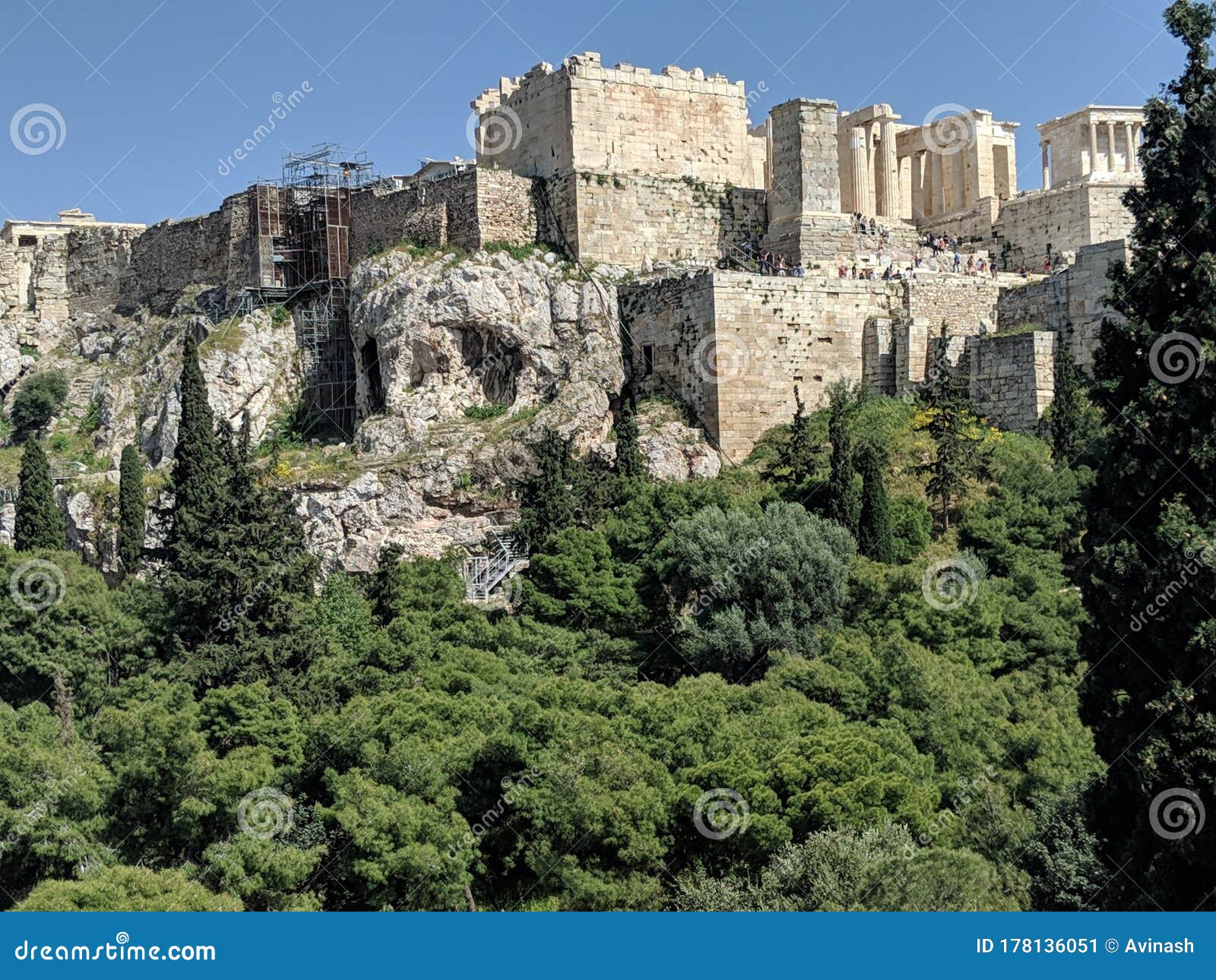 The Fort on the Cliff, Acropolis Stock Image - Image of castle, cliff ...