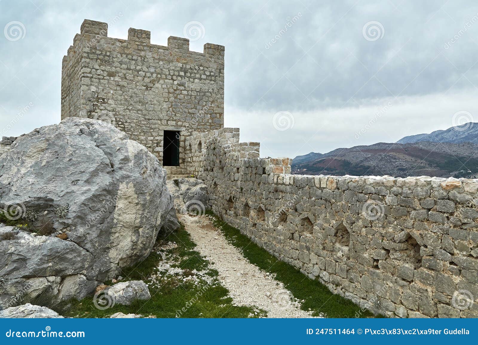 Fortification on a cliff stock photo. Image of scenic - 247511464