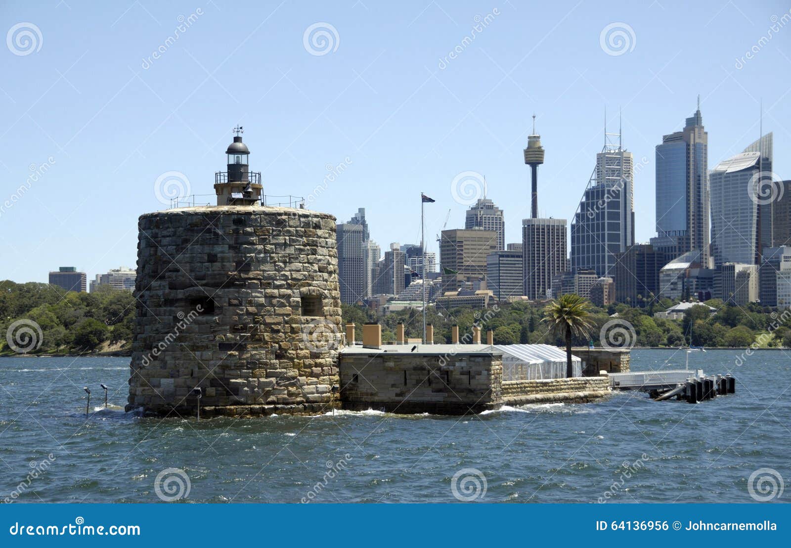 Fort Dennison stock photo. Image of harbour, lighthouse - 64136956